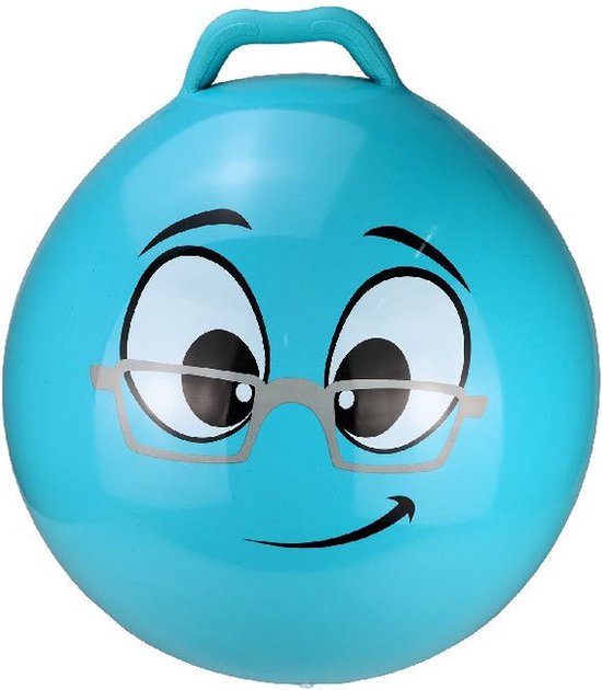 2x stuks skippyballen smiley voor kinderen paars en blauw 55 cm - Zomer ...