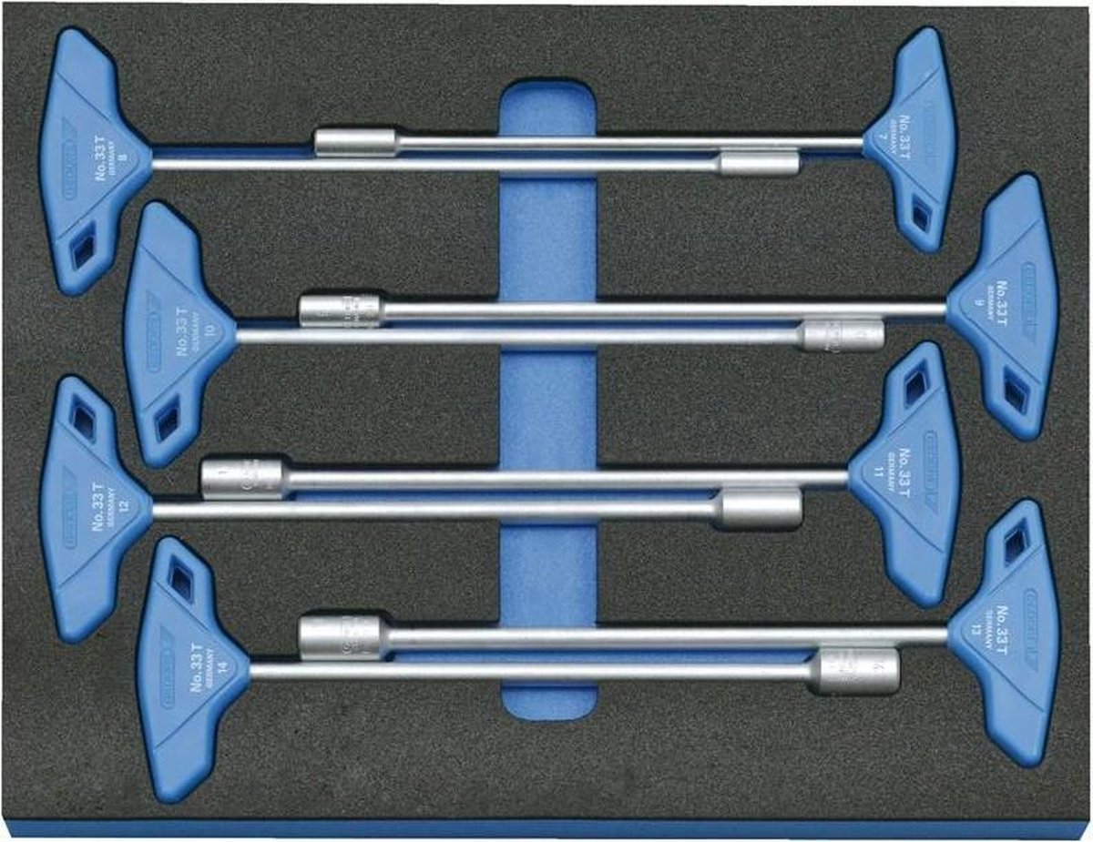 Gedore 2005 CT2-2133 T 7-delige Soksleutelset met T-greep in 2/4 check ...