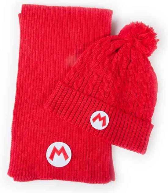 Nintendo - Super Mario Badge Beanie & Scarf Gift Set | bol