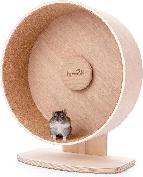 Houten Oefenwiel voor Hamsters en Gerbilmuizen - Stil Loopwiel voor Kleine Huisdieren (M) | bol