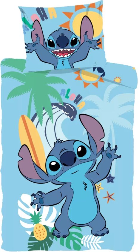 Stitch dekbedovertrek Surfing 140 x 200 cm - 70 x 90 cm - katoen | bol