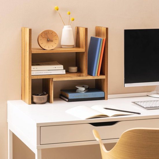 Verstelbare houten bureau-organizer - Aanpasbare opruimmodule voor een ...