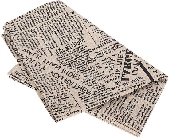 Duurzame servetten - Vintage fotografie achtergrond - Engelse krant ...