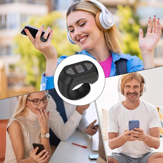 Afstandsbediening Ring Finger Scroller - Selfie Sluiter Duim Page Turner - Draadloze... | bol