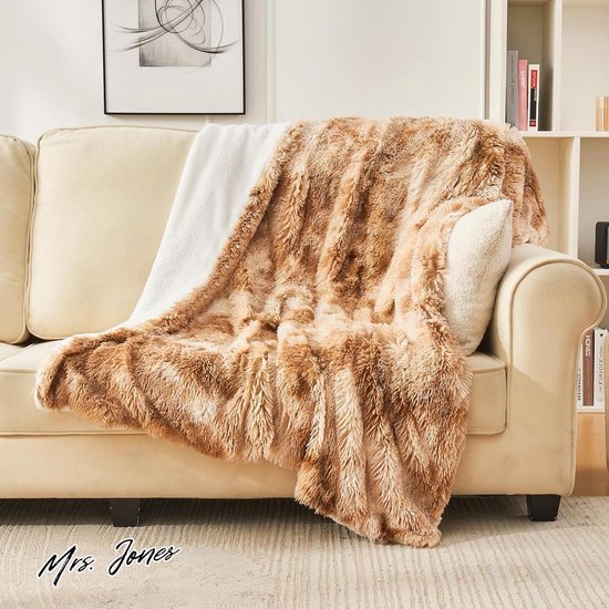 Mrs. Jones EMME imitatiebont deken wollige plaid super zacht dik ...