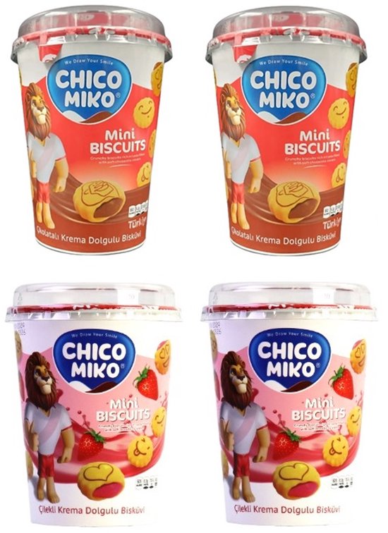Mixpak Chico Miko Gevulde Biscuits (Aardbei en Chocola) 4 x 125 Gram | bol