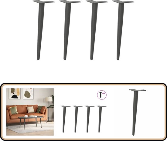 vidaXL Salontafelpoten - Conische Vorm - 42-43 cm - 4 Stuks Salontafel ...