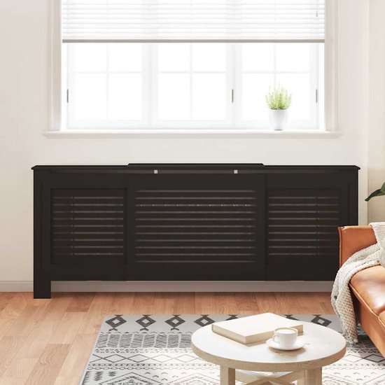 vidaXL Radiatorombouw 205 cm MDF zwart - Radiatorombouw ...