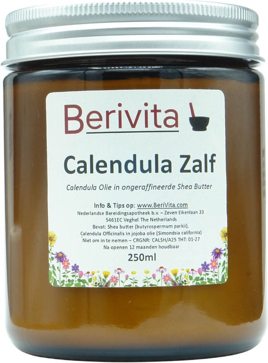 Calendula Zalf 250ml Glazen Pot - Goudsbloemzalf - Calendula Olie in ...