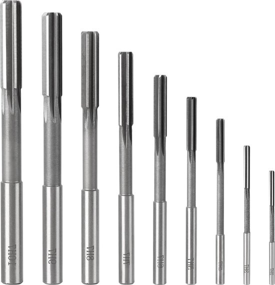 H7 ruimers - 9 stuks, rechte fluit HSS 2-10 mm, machineruimer voor hout ...