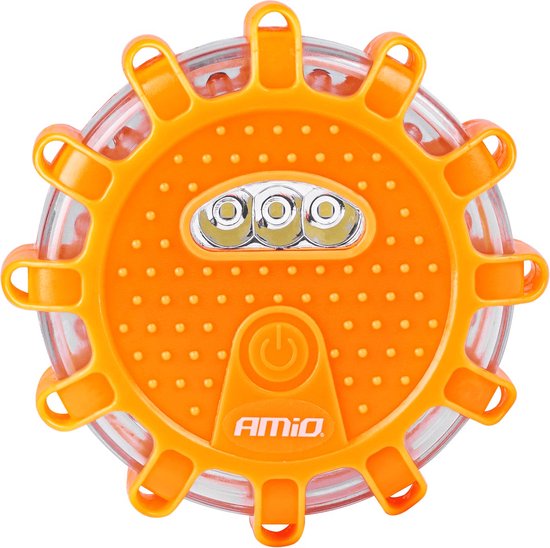 AMiO Magnetische Verkeer Noodgeval Waarschuwings-disk 16LED 3xAAA IP65 ...