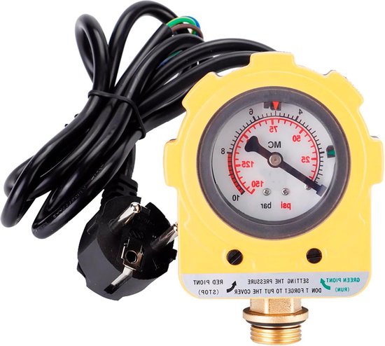 Automatische drukregelaar waterpompen - instelbare regelschakelaar - 0-10 bar 220V -... | bol