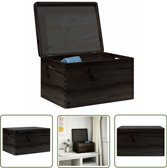 vidaXL Houten Kist - Deksel & Handvatten - 40x30x23cm Houten Kist ...