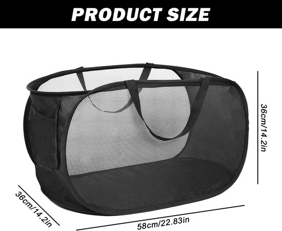 SPORWAY 2 stuks opvouwbare wasmand, pop-up wasmand, 36 x 36 x 58 cm ...