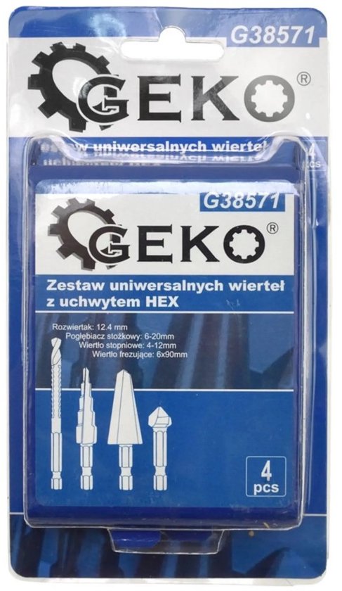 GEKO Universele boorenset - HSS staal - Titanium coating - 4-delig | bol