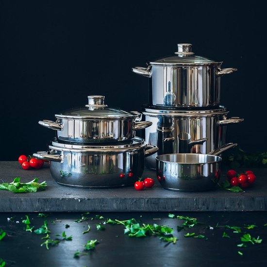 MONIX Optima | Optima steelpan 30 cm met glazen deksel | bol