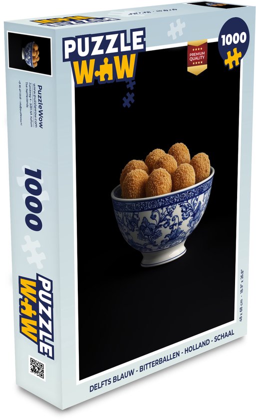 Puzzel Delfts blauw - Bitterballen - Holland - Schaal - Legpuzzel ...
