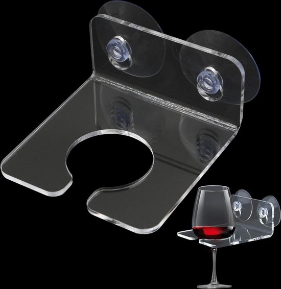 Badkuip wijnglashouder met zuignap - draagbare acryl bierhouder voor ...