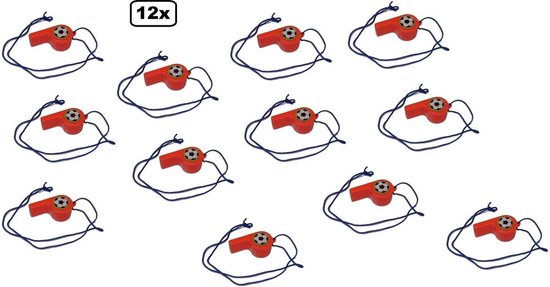 12x Fluitjes oranje met koord - voetbal fluit scheidsrechter festival ...