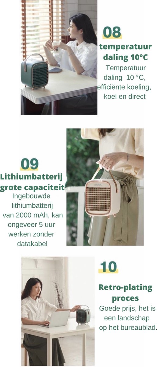 Mini Airco - Wit - Aircooler - Luchtkoeler - Airconditioning - Tafel ...