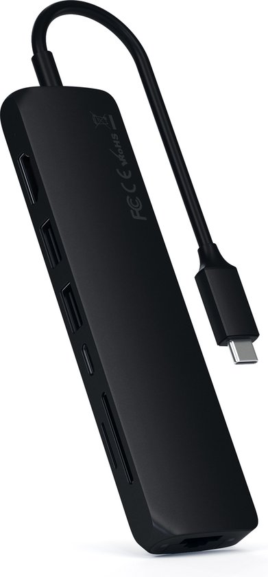 Satechi USB-C Pro Hub Slim Adapter - Midnight Black | bol.com