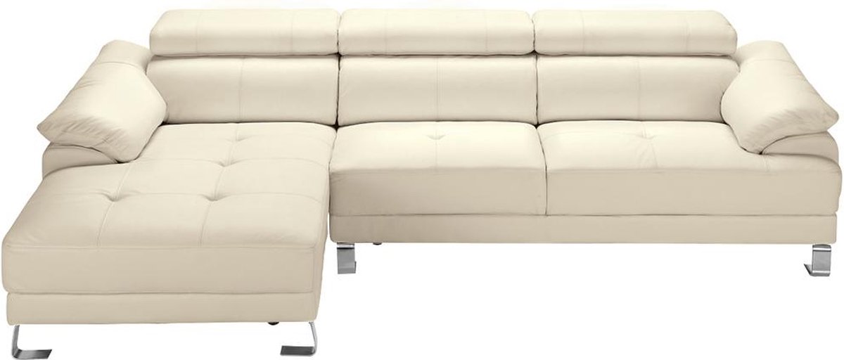 LINEA SOFA Hoekbank van leer EXCELSIOR II - ivoor - hoek links L 265 cm ...
