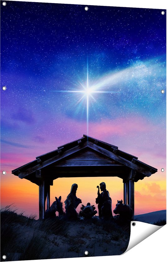 Gards Tuinposter Heilige Familie van Jezus met de Ster van Bethlehem - 90x120 cm -... | bol