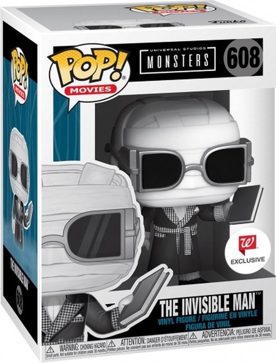 Funko Pop! Movies: Monsters - The Invisible Man (Black & White) - US ...