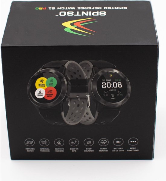 Spintso S1 Pro Scheidsrechtershorloge - Zwart | Maat: UNI | bol