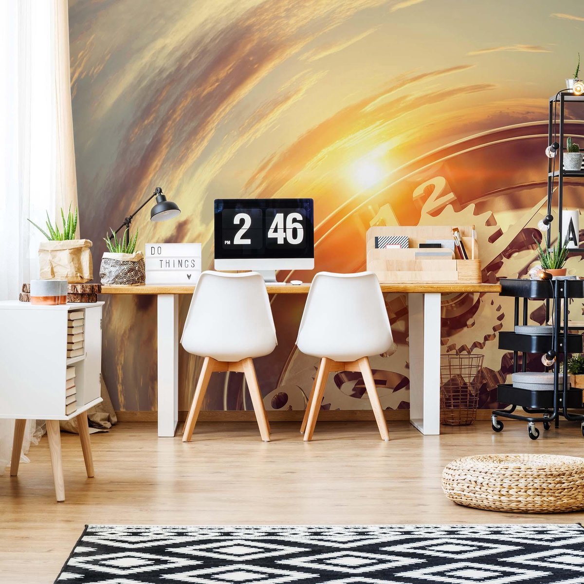 Fotobehang - Vlies Behang - Klok Meganisme - 208 x 146 cm | bol.com