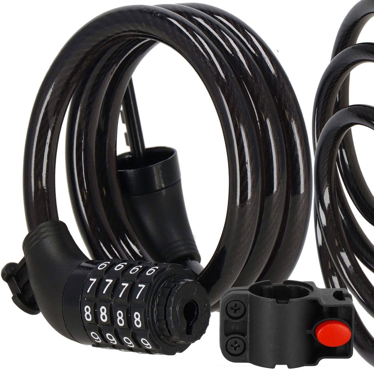 Springos Fietsslot - Cijferslot - Slot - 95 cm - Zwart | bol