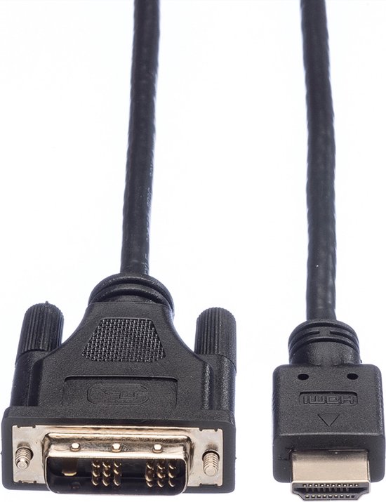 ROLINE Monitorkabel DVI (18+1) - HDMI, M/M, zwart, 3 m | bol