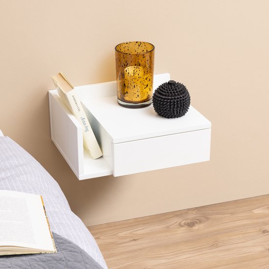 Sohome Hangend Nachtkastje Chauntel - met vakje - Wit | bol.com
