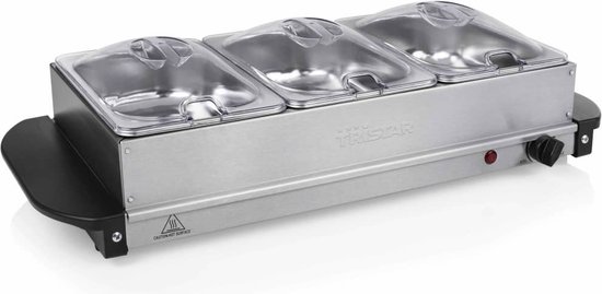 Tristar Buffetwarmer BP-6283 - Buffet Serveerder en Warmhoudplaat - 3 x ...