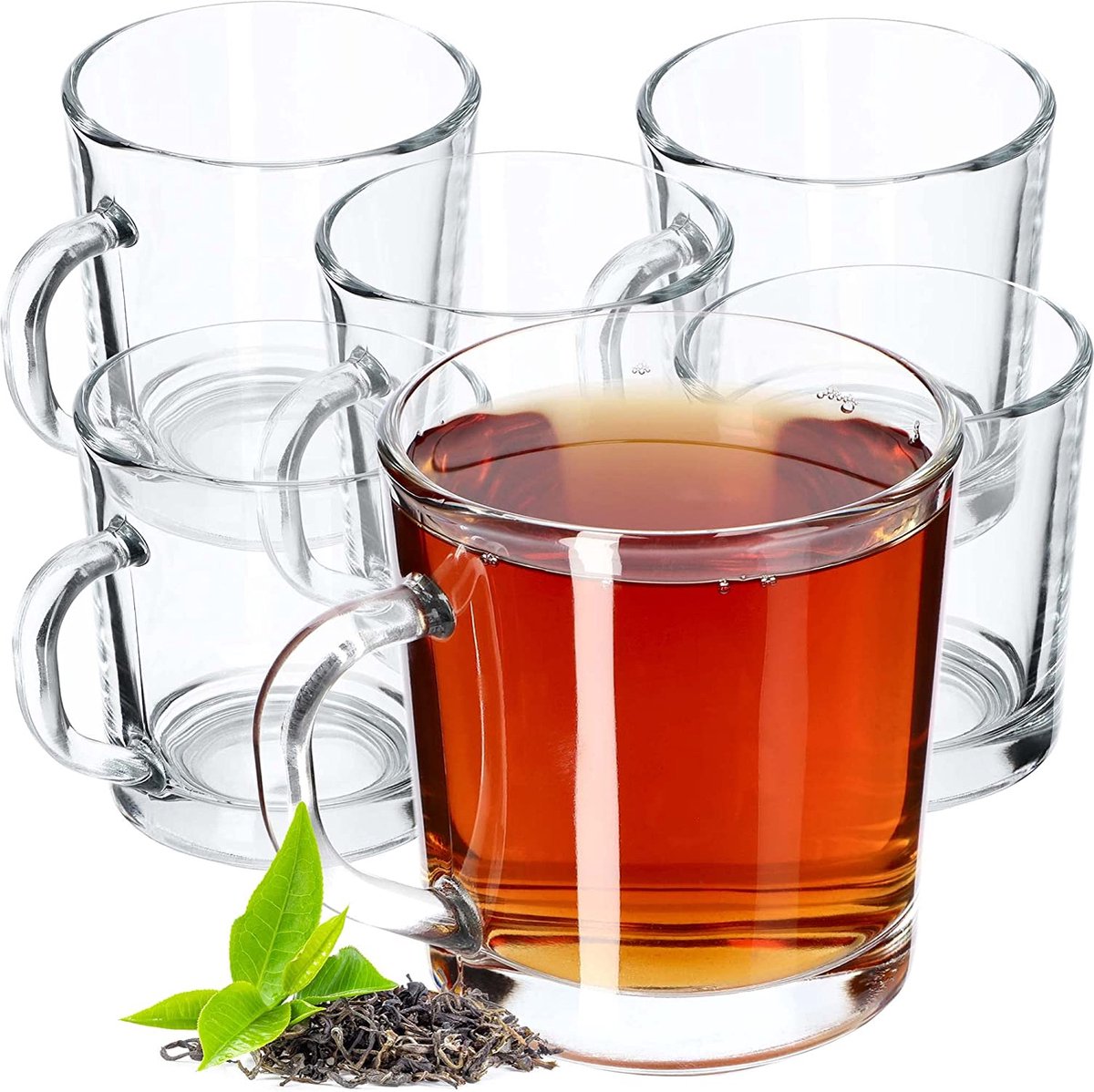 Verres à thé, verres à eau avec anse, lot de 6, tasses en verre, verres ...