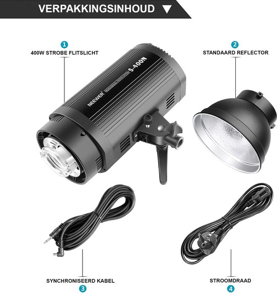 Neewer® - Professionele Studioflitser - Stroboscoop - Maanlicht - 400W ...