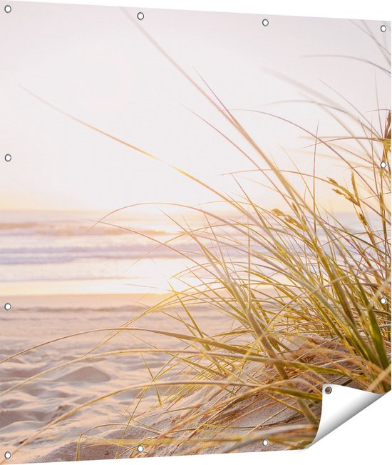 Gards Tuinposter Strand en Duinen tijdens Zonsondergang - 110x110 cm - Tuindoek -... | bol
