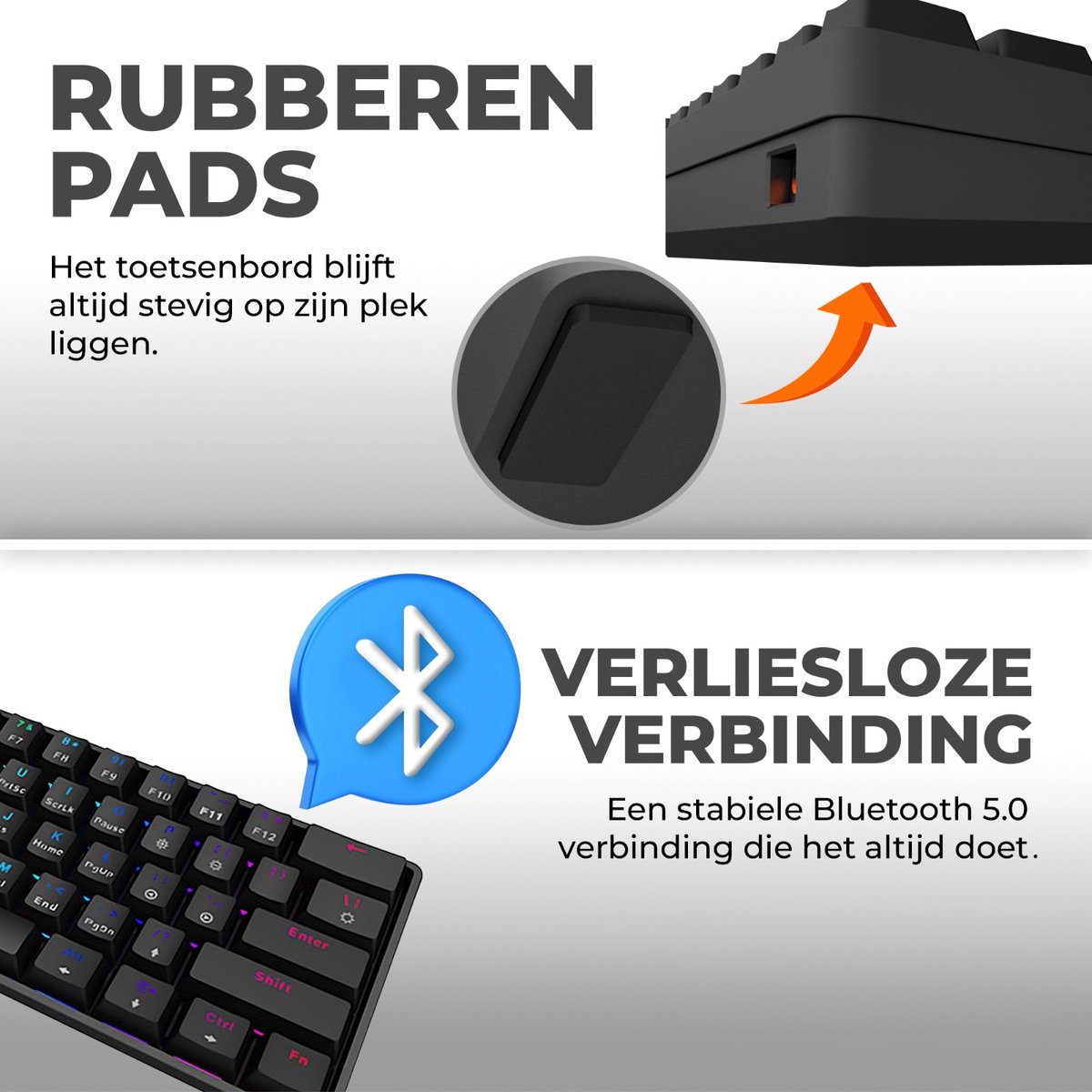 Gaming keyboard 60 procent met bluetooth - Mechanisch gaming ...