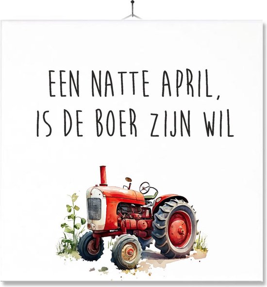 Tegel Met Opdruk | Boeren | Boer | Agrarier | Een natte april | bol