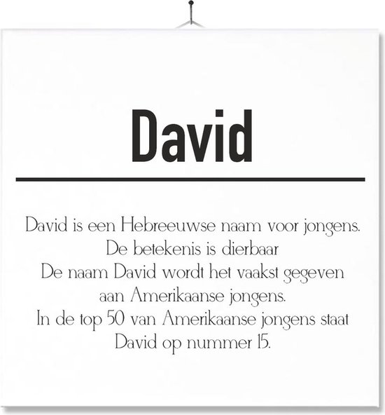 Tegel Met Opdruk | Betekenis | Kado | Cadeau | Met Naam - David | bol