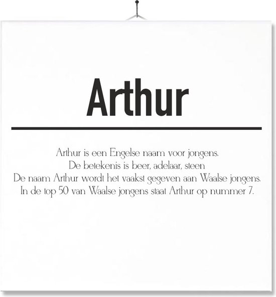 Tegel Met Opdruk | Betekenis | Kado | Cadeau | Met Naam - Arthur | bol