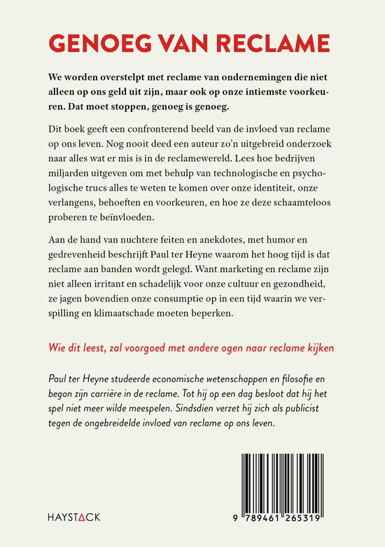 Genoeg van reclame, Paul Ter Heyne | 9789461265319 | Boeken | bol