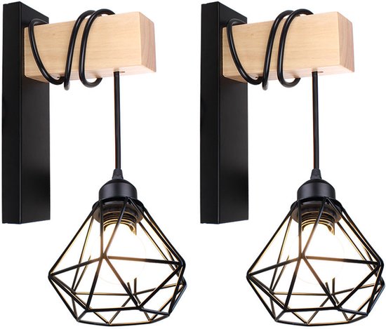 2 Stuks Wandlamp Industrieel E27 Muurlamp Slaapkamer Verstelbaar ...
