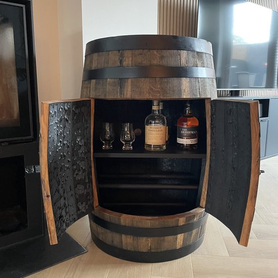 Drank kast Bourbon - 190 liter Eiken Whiskyvat - Ruimte voor 22 flessen ...