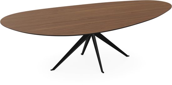 Melamine eettafel noten - Kiezel Type A - Anna onderstel - eiken tafel ...