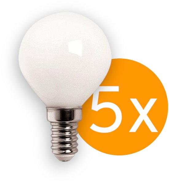 5 stuks | Ledmaxx LED kogellamp 3W 250lm 2700K Opaal Niet-Dimbaar P45 ...