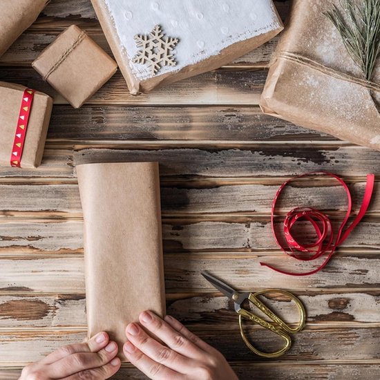 10m - 38cm Rol van Bruin Kraft Paper Natuurlijk Gerecycled Papier ...