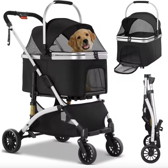 Hondenbuggy - Luxe huisdieren buggy - Buggy - Hondenwagen - Honden en katten -... | bol
