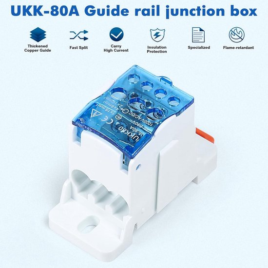 DIN Rail Clamps UKK-80A Main Pipe Branch Clamp Distribution Box ...