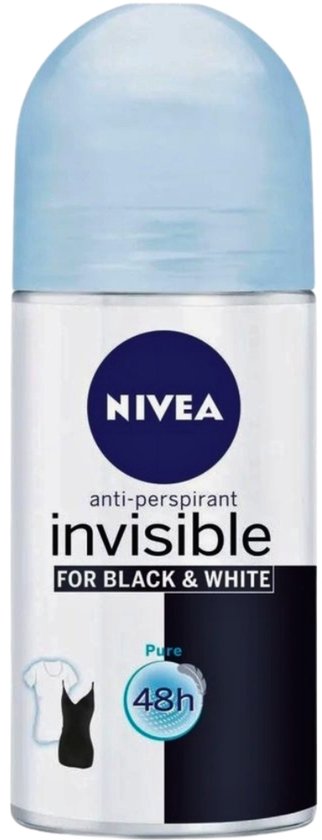Nivea - Deodorant - Roller - Black & White Invisible Pure - 50 ml - Voordeelverpakking... | bol